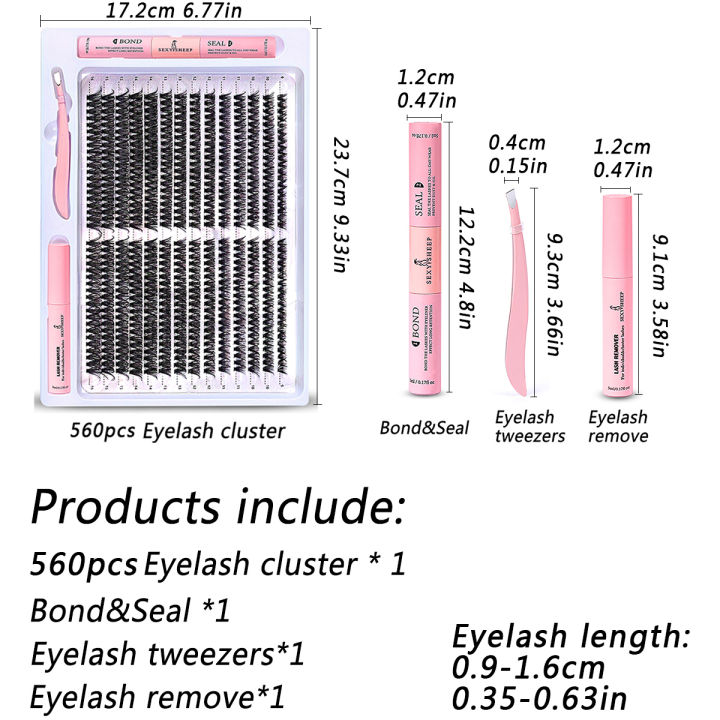 560pcs Diy Lash Extension Kit,Cluster Eyelash,Individual Lashes Kit ...