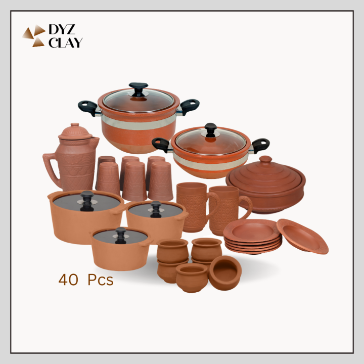 Clay Cooking Set 3, 8 Product Set,Clay Handi,Clay Karahi, Etc | Daraz.pk