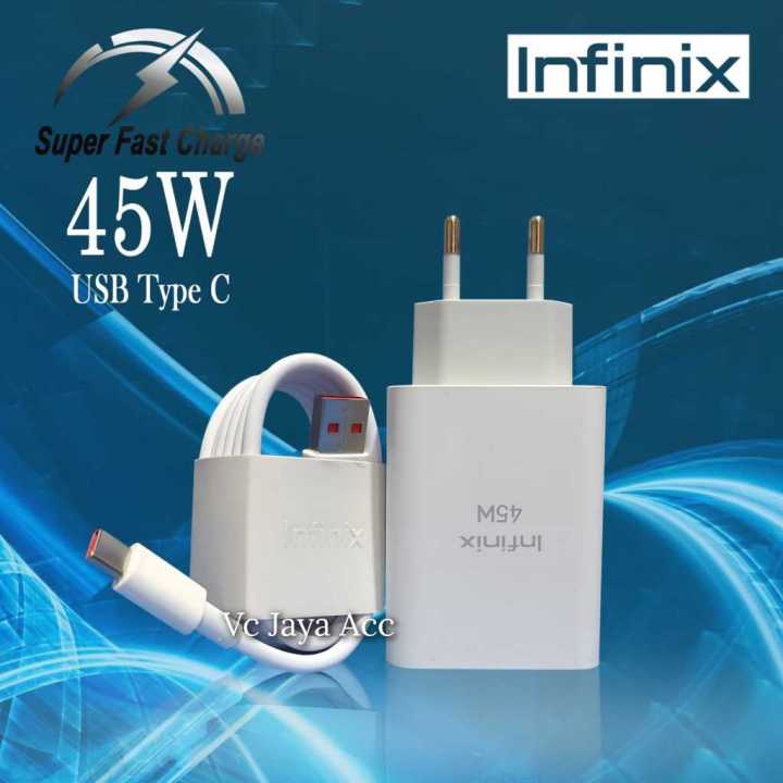 Infinix_ 45W Charger Super Fast Charging-Power Adapter 6A USB C Cable ...