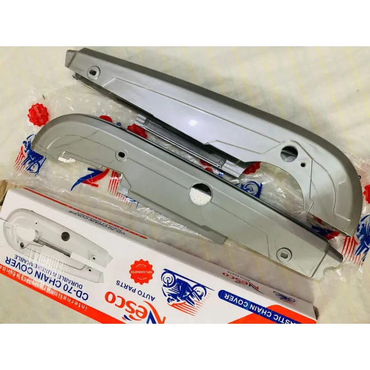 Bike Plastic Chain Cover Set 70 All Models support unbreakable Silver ...