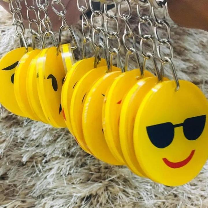 Pack of Two(2)- Cute Emoji Keyrings Cartoon PVC Keychain | Daraz.pk
