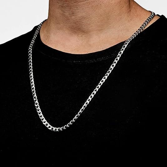 Silver Sterling Cuban Chain for Men Boys Neck Chain | Daraz.pk