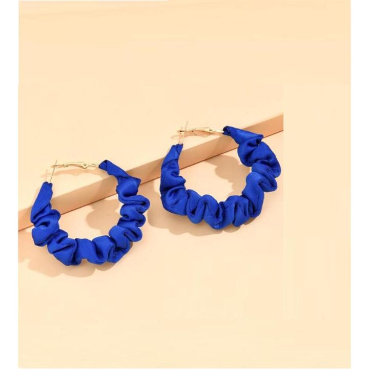 Silk Scrunchies Hoop Earrings For Girls Latest Fashionable Earring ...