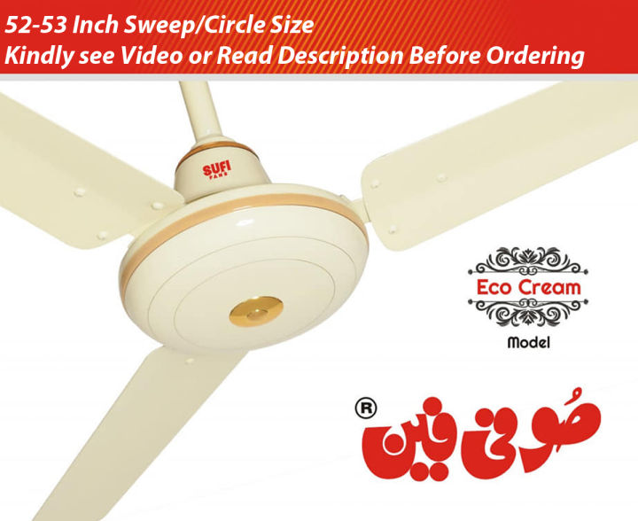 Sufi Fans SUFI Ceiling Fan - 2 Year Warranty - 52-53 Inch Circle/Sweep Size - Eco Model ...