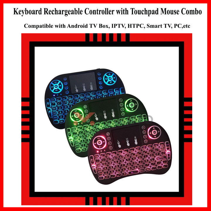 Mini Touch Pad Rf 500 Wireless With 3 Colour Backlight Keyboard Mouse Daraz Pk