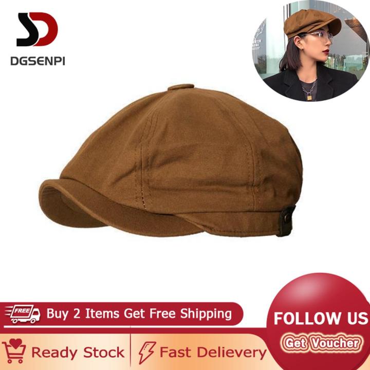 DGSenpi British Beret Octagonal Hat Retro Men & Women Newsboy hat ...