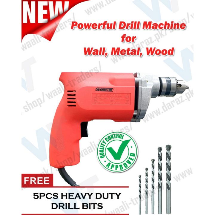Home Use Electric Handy Drill Machine 10Mm with Masonry Drill Bit Set ...