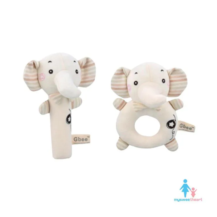 【MSH 10style 1pcs/2pcs Infant Baby Plush Rattle Toy / Animal Shaped ...