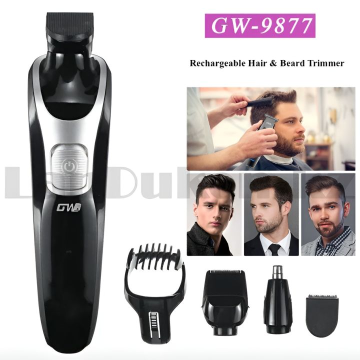 GW Rechargeable Hair and Beard Trimmer GW-9877 | Daraz.pk