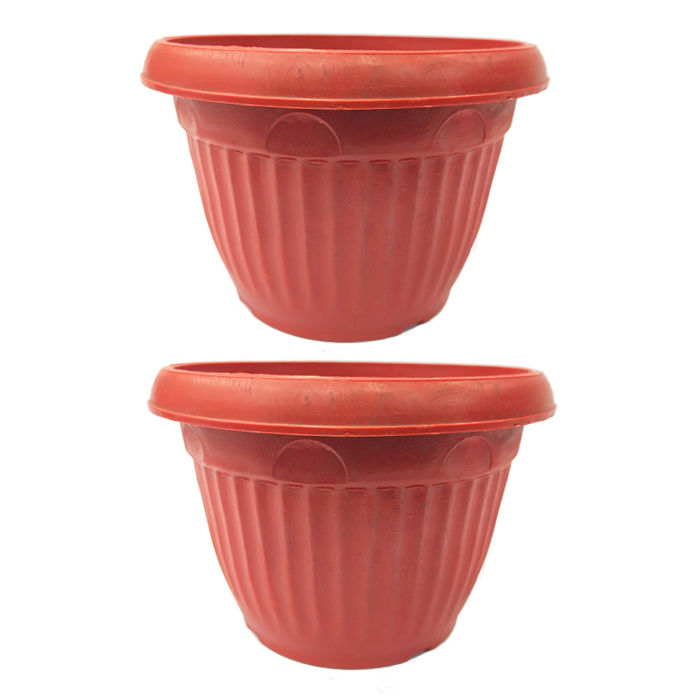 Round Neck Plastic Flower Pot For Flowers & Plants Growing 10.50 ...