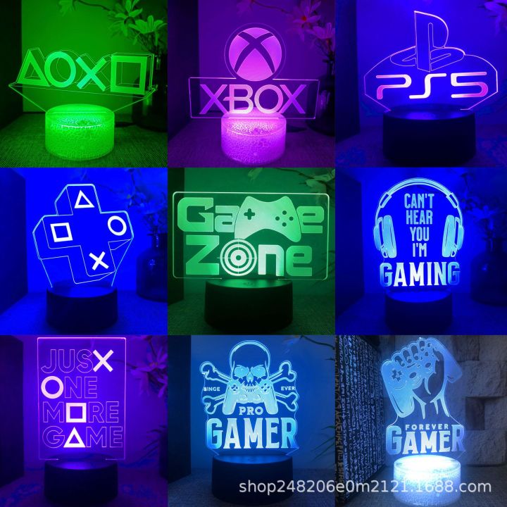 Cross Border 3D Night Light XBOX Gamepad Series USB Table Lamp Black ...