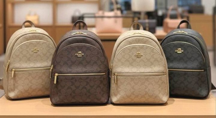 coach court medium backpack in signature coated canvas and leather ...