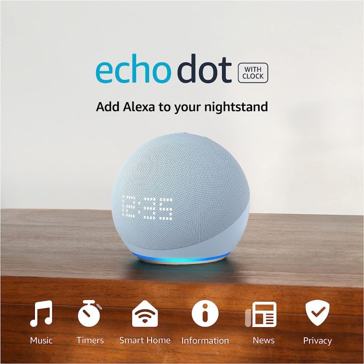Amazon Echo Dot (5th Gen) with clock | Compact smart speaker with Alexa ...