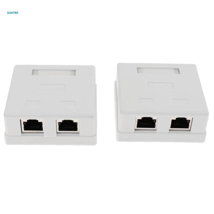 4Pcs 2-Port Cat5e Network/Internet Cable Wall Surface Mount Compact Box ...
