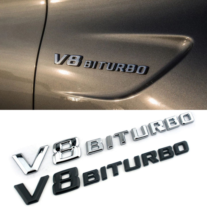 V8 BITURBO Letter Logo For BMW Audi Maserati Mercedes Benz AMG S63 GT ...