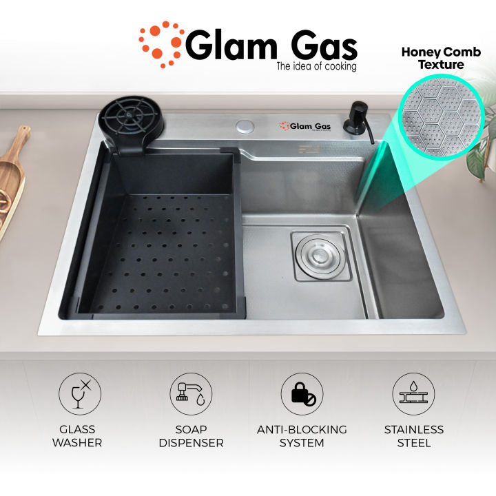 Glam Gas Lifetyle 6.6 Texture sink | Stainless steel sink | Kitchen ...