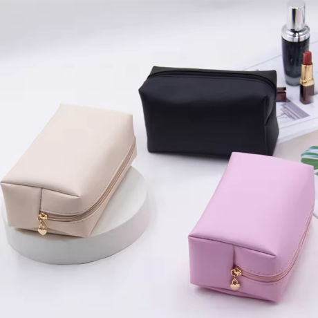 Women Travel Makeup Bags PU Leather Make Up Pouch Toiletry Organizer Purse Cosmetic Bag for ...