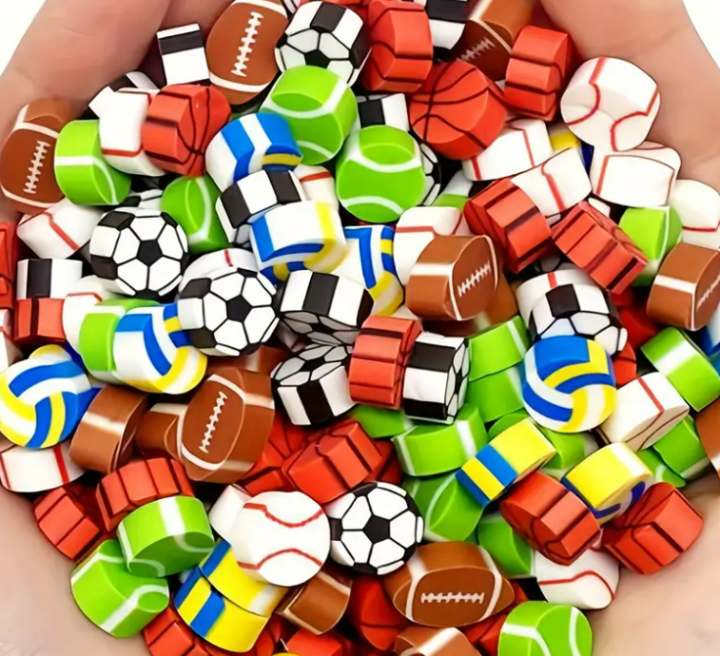 Pack of 20 Mini Sports Ball Erasers – Fun Pencil Erasers for Kids ...