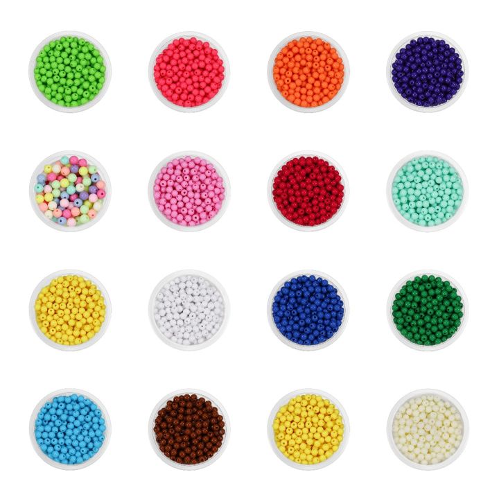 St. Kunkka 50pcs 6 8 10mm Plastic Acrylic Macarons Candy Solid Color ...