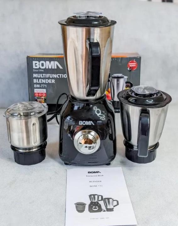 BOMA 3 in 1 Juicer Blender Machine 1.5L Stainless Steel Blender Grinder ...