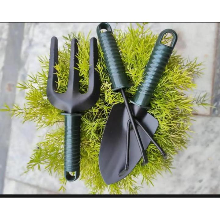3 Pcs Garden Tools Set Trowel Transplanting Spade Rake Weeding Fork ...