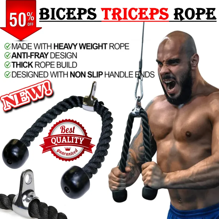 Heavy Duty Genuine Tricep Rope / Removable Push up Pull down Press ...