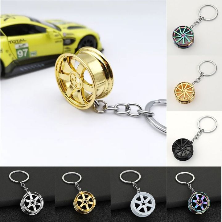Personality Alloy Car Wheel Keychain Wheel Hub Tire Rim Key Holder Mini ...