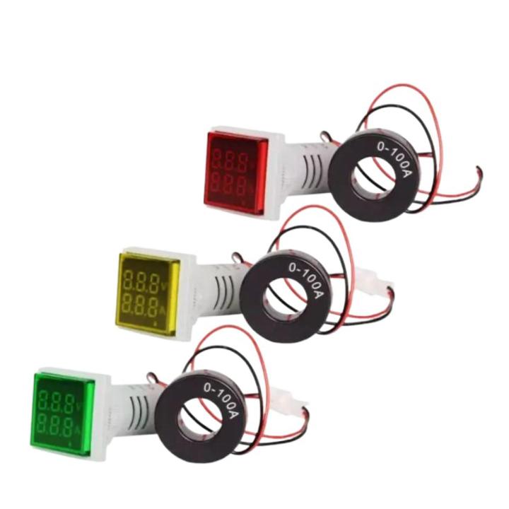 Digital Volt and Ampere Meter Light, Square Panel meter, Volt and ...