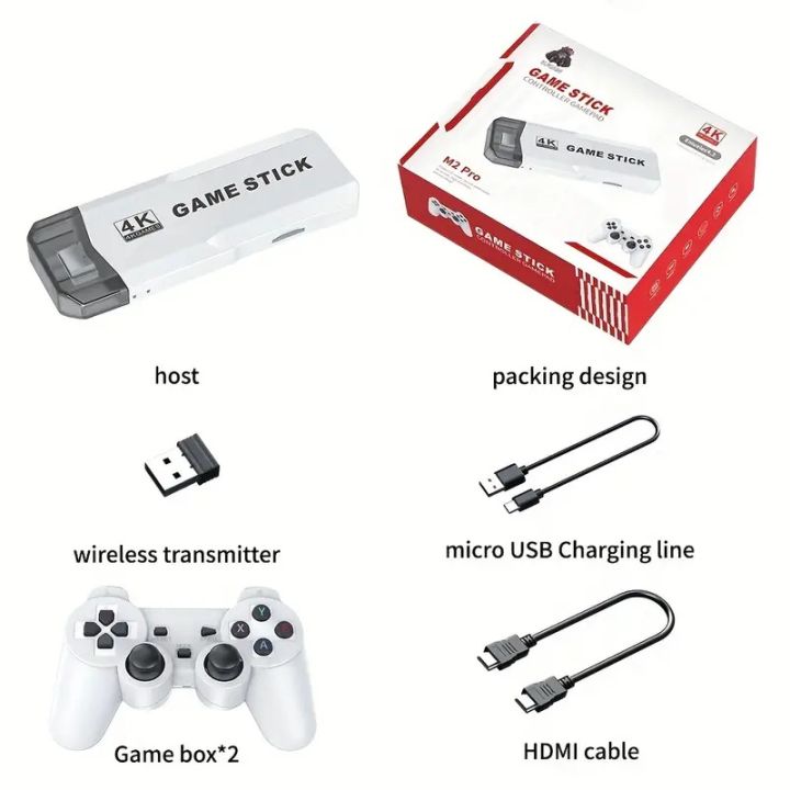 (M2) game stick Video 4K Console 64G Built-in 20000 Games Retro ...