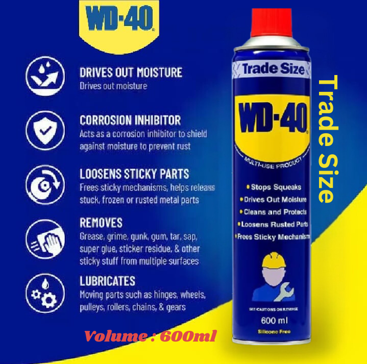 WD40 Antirust Spray Lubricant - 600ml | Made in UK | Multiuse Rust ...