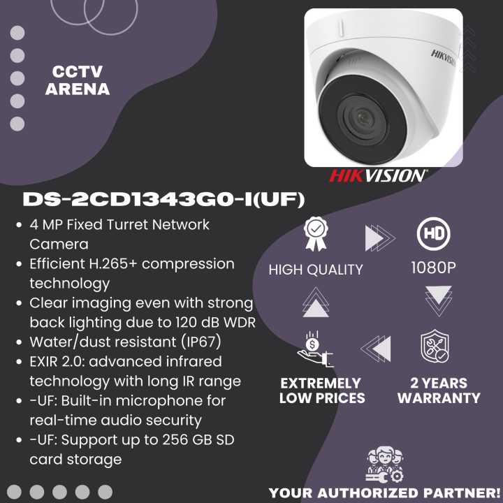 HIKVISION DS-2CD1343G0-I 4 MP Fixed Turret Network Camera Network Products Network Cameras Value ...