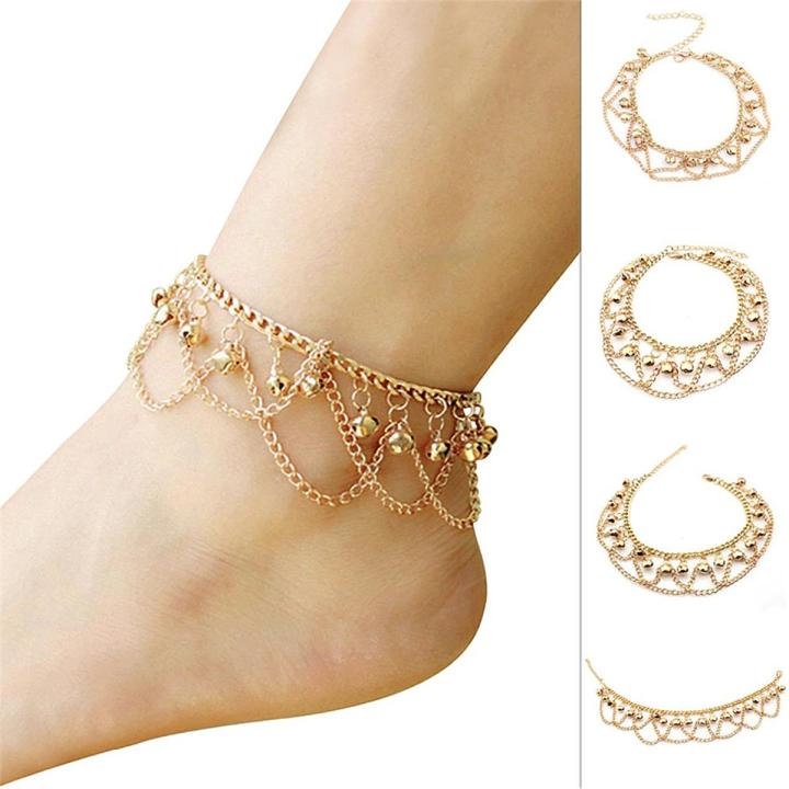 New 1 Piece Tassel Chain Bells Pendant Anklet Gold Color Anklet ...