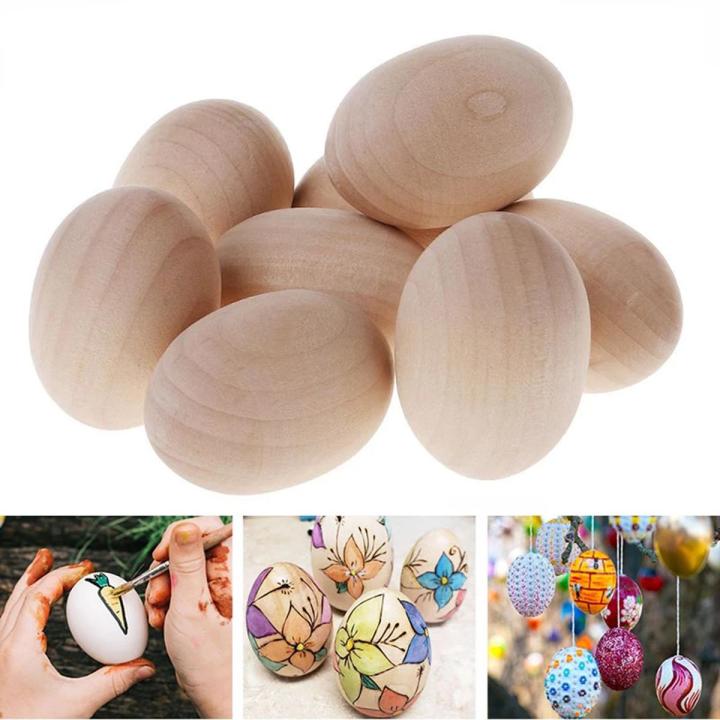 Easter Wooden Egg, 2.4" Unpainted Wood Eggs Eggs For Easter Home Decor Easter Egg Hunt, Manual ...