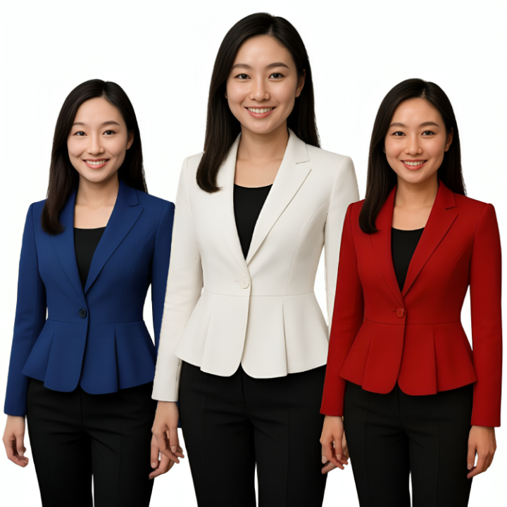 Women’s Peplum Blazer Coat, Stylish Formal Slim Fit Office Jacket ...