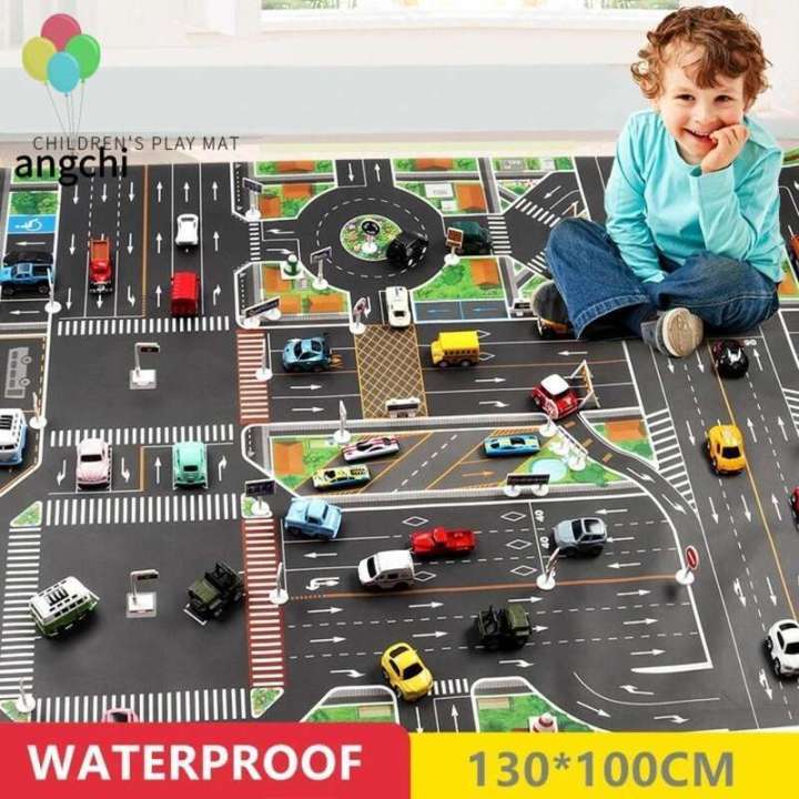 ANHI Kids Games Cartoon Baby Play Map Car Mat Climbing Mats Toys Carpet ...