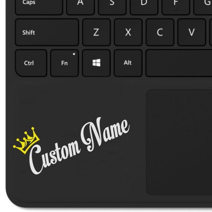 Custom Name Sticker for Laptop (4x1.5) Inches Your Name with Crown ...