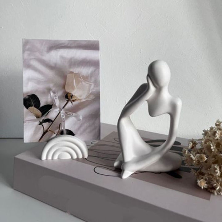 Nordic Abstract Thinker Statue Handmade Concrete Minimalist Home Decor ...