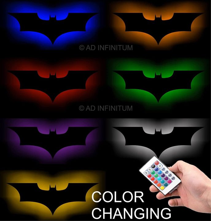 3D Batman Led Wall Lamp - Gaming Decor - ZF Tycoon room decor - Color ...
