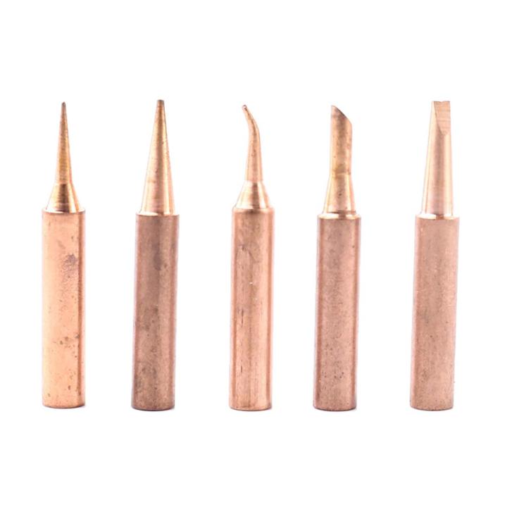 5Pcs Pure Copper Iron Tip Soldering Tip Rework Station Welding Head ...