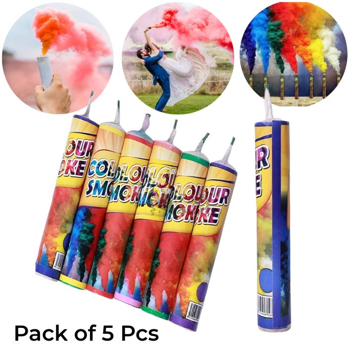 Pack of 5 Color Smoke_Bomb High Quality for Birthday Celebration, 5 Pcs ...