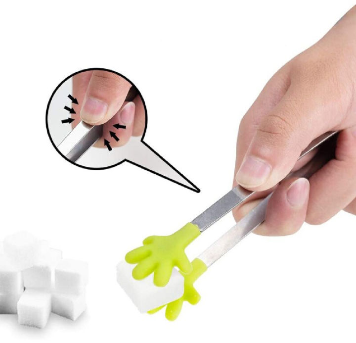 HOTTEST SALE Silicone Mini Tongs 5.5 Inch Colourful Hand Shape Small ...