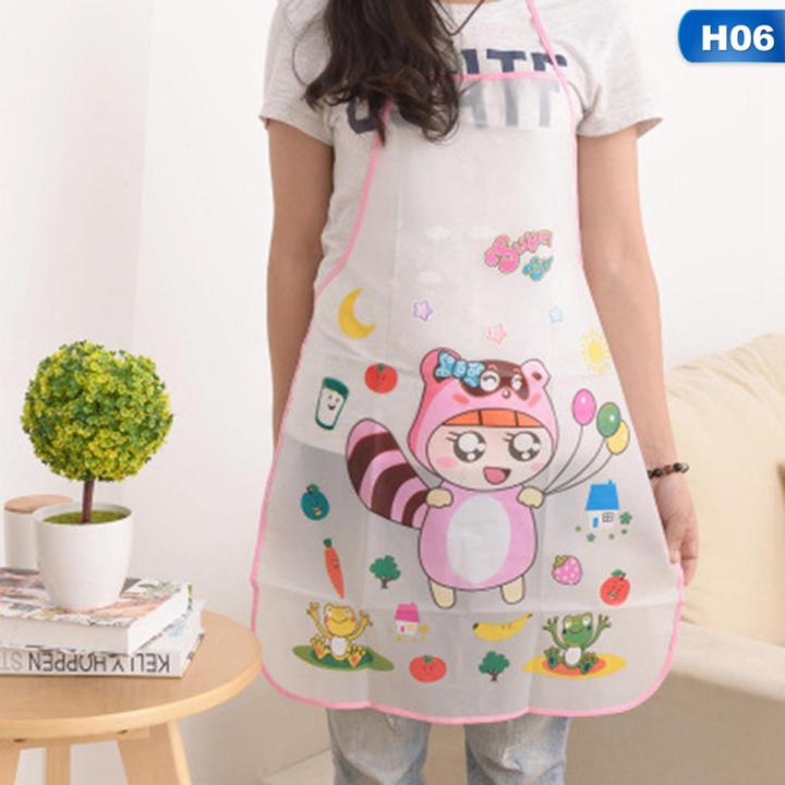 PVC cartoon kitchen waterproof apron Cook Aprons Cartoon Images oil ...