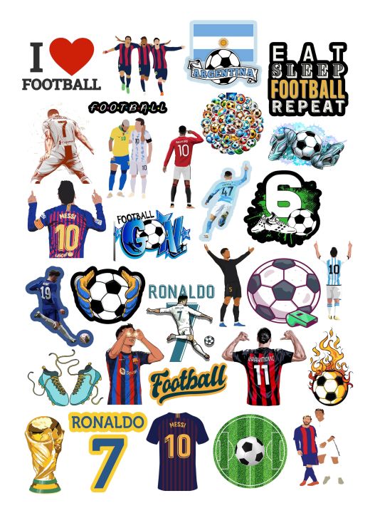 Pack of 30 Football Stickers for Girls Sticker For Boys Stickers ...