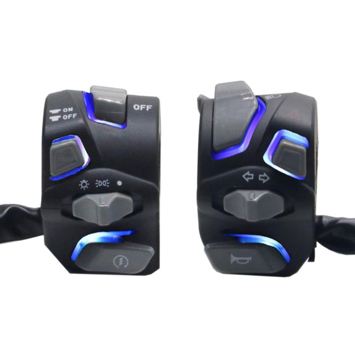 Motorcycle LED Neon Handlebar Switch Assembly set | Blue Colour ...