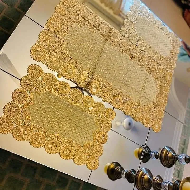 3Pc Table Mat Set, Dressing Table and Side Table Pvc Vinyl Mat Set ...