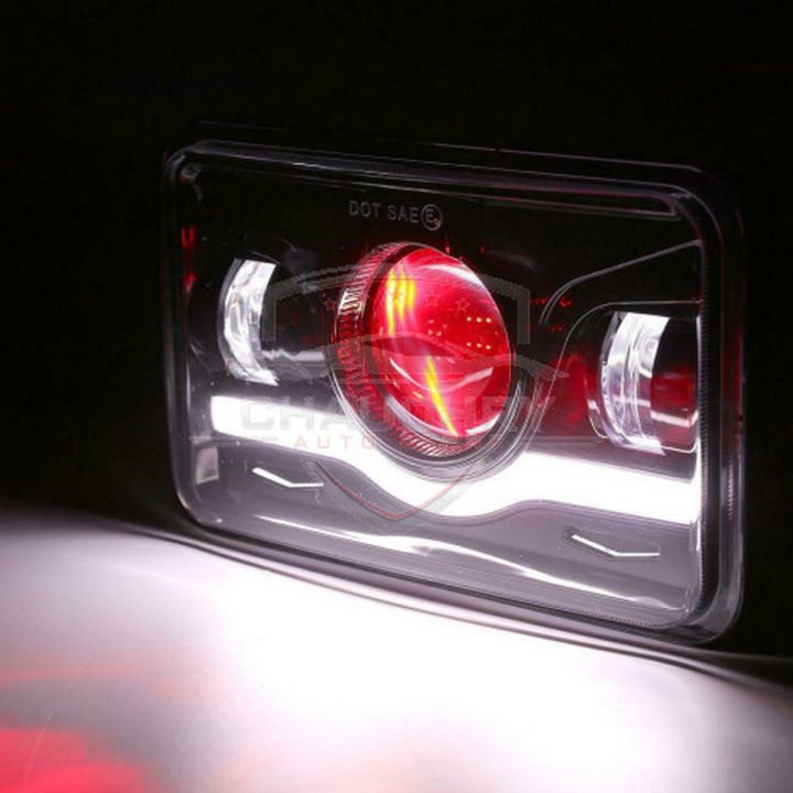 LED Headlight Square 6x4 Sealed Beam 75W High/Low For Jeep, Car ...