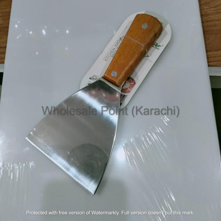 Stainless steel griddle scrapper with wood handle | Daraz.pk