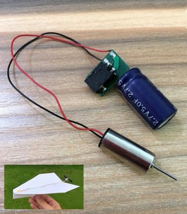 Mini capacitor airplane model kit 6x15mm 3.7V capacitor 46mm propeller ...