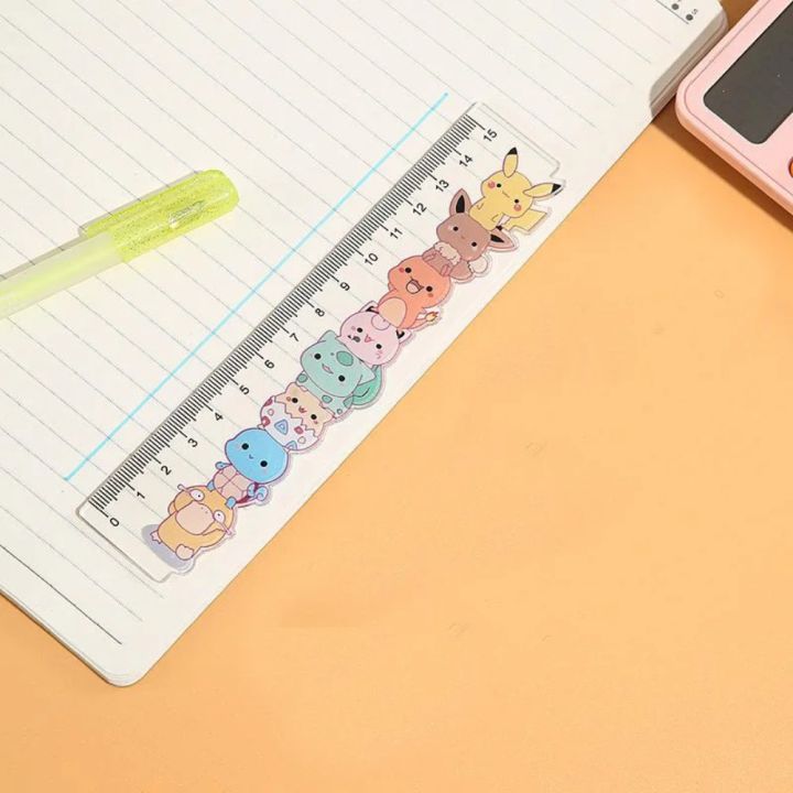 Kawaii Pikachu Straight Rulers 15CM Cartoon Anime Crayon Shin Chan ...