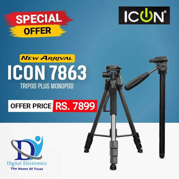 iCON i7863 Professional 2in1 Tripod and Monopod For DSLR, Camcoders ...